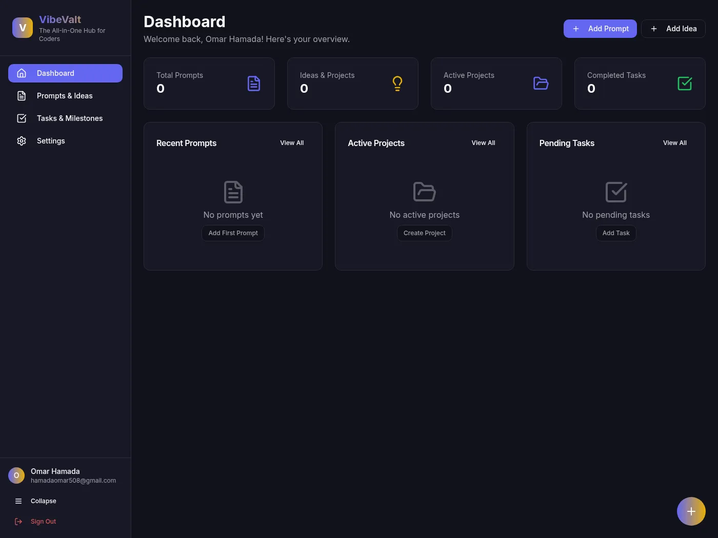 VibeValt – The All-in-One Hub for Coders' Ideas, Prompts, and Projects