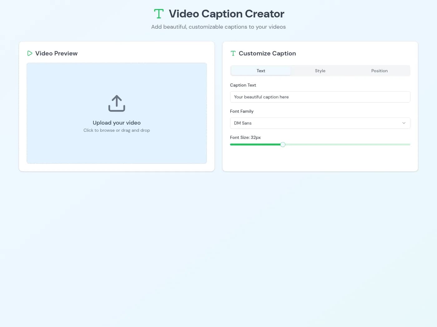 Vídeo Caption Creator