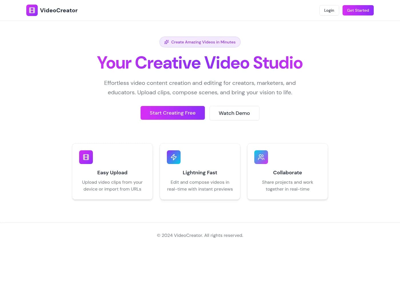 Video Content Creator Platform