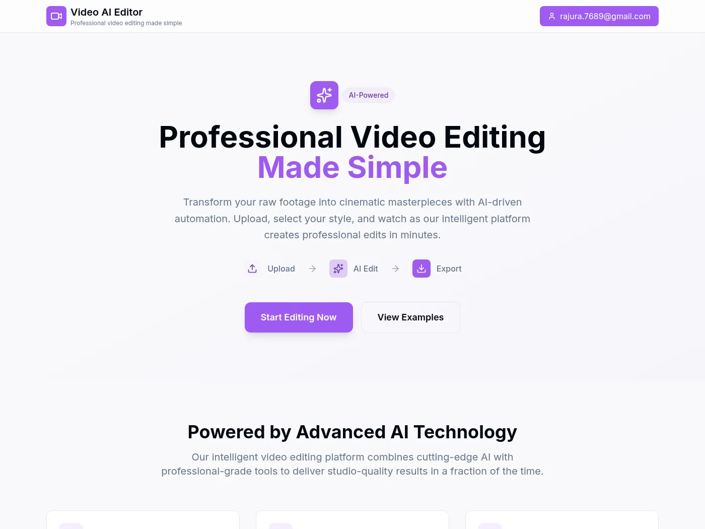 Video Editing AI Platform