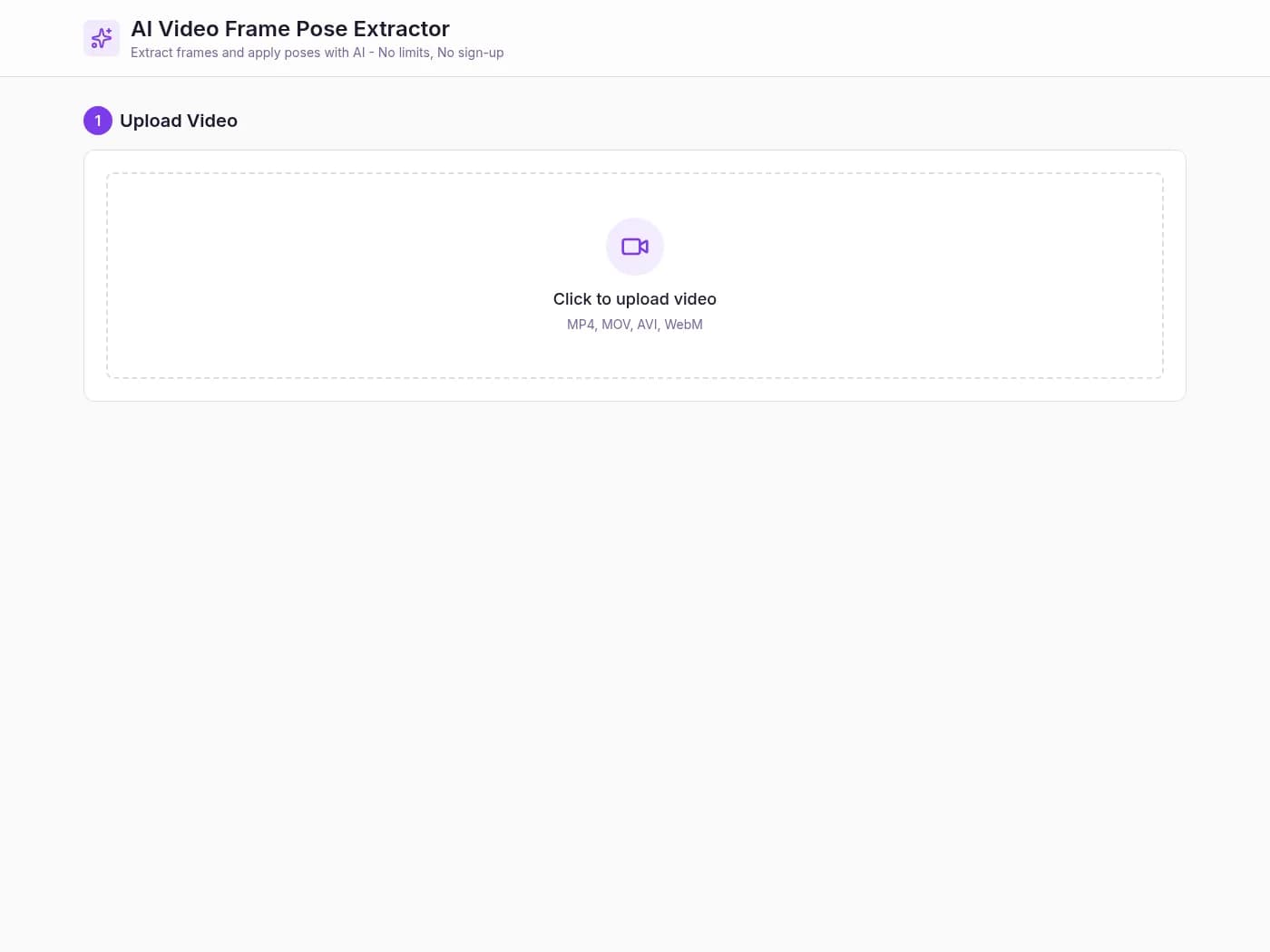 AI Video Frame Pose Extractor Website