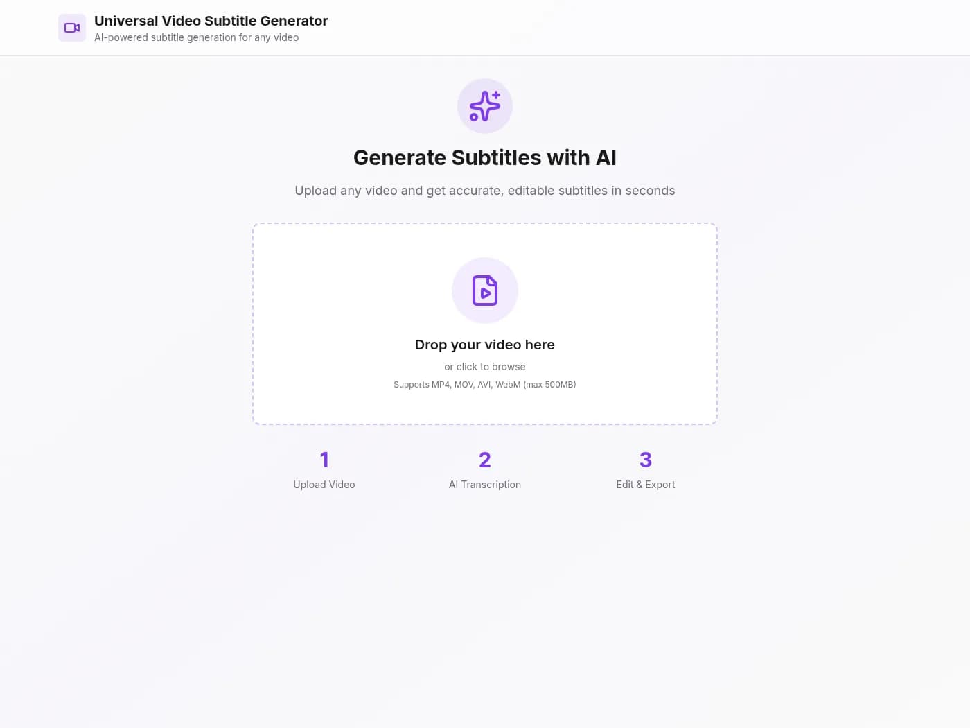 Universal Video Subtitle Generator
