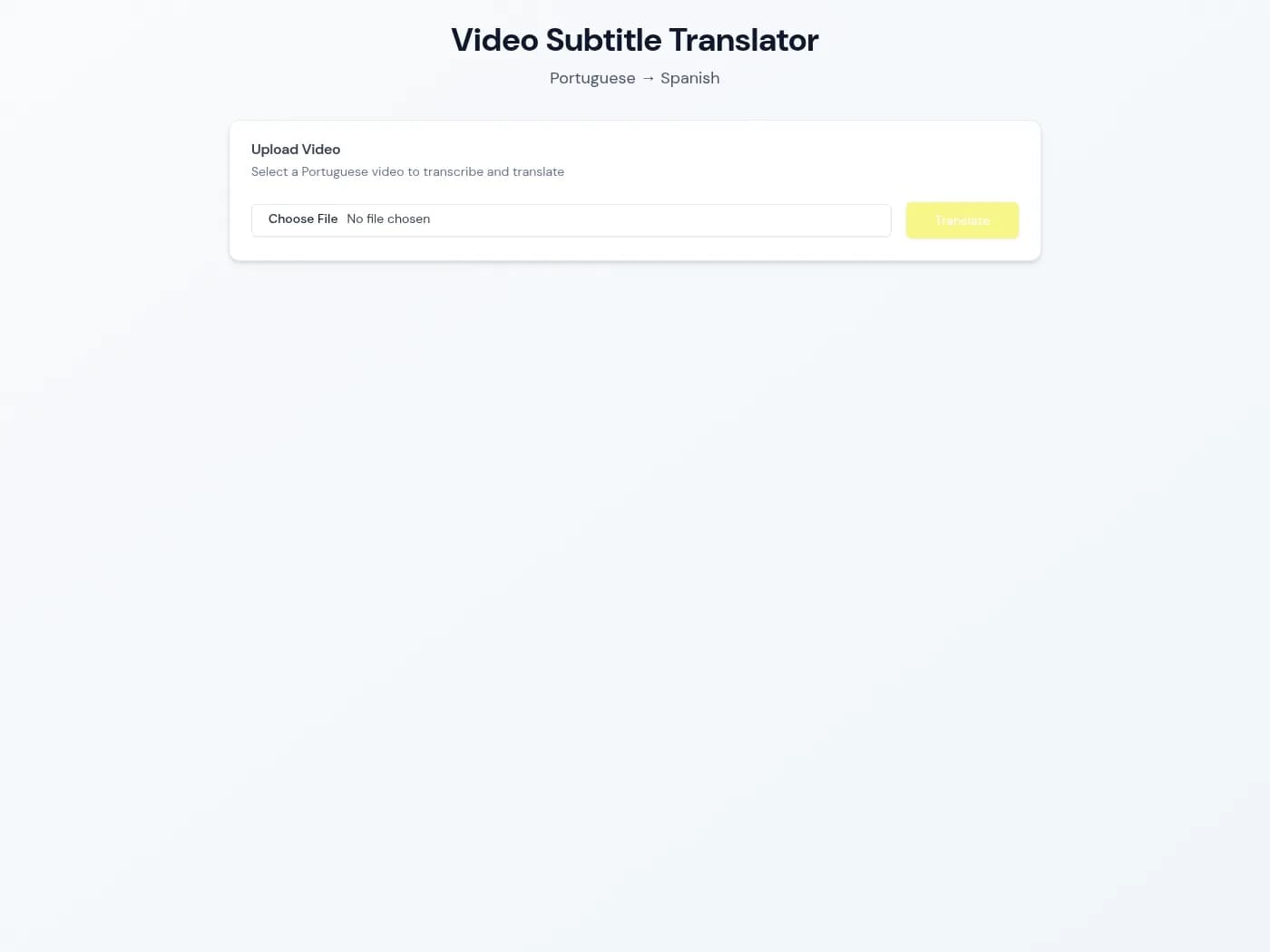 Portuguese-to-Spanish Video Subtitle Translator