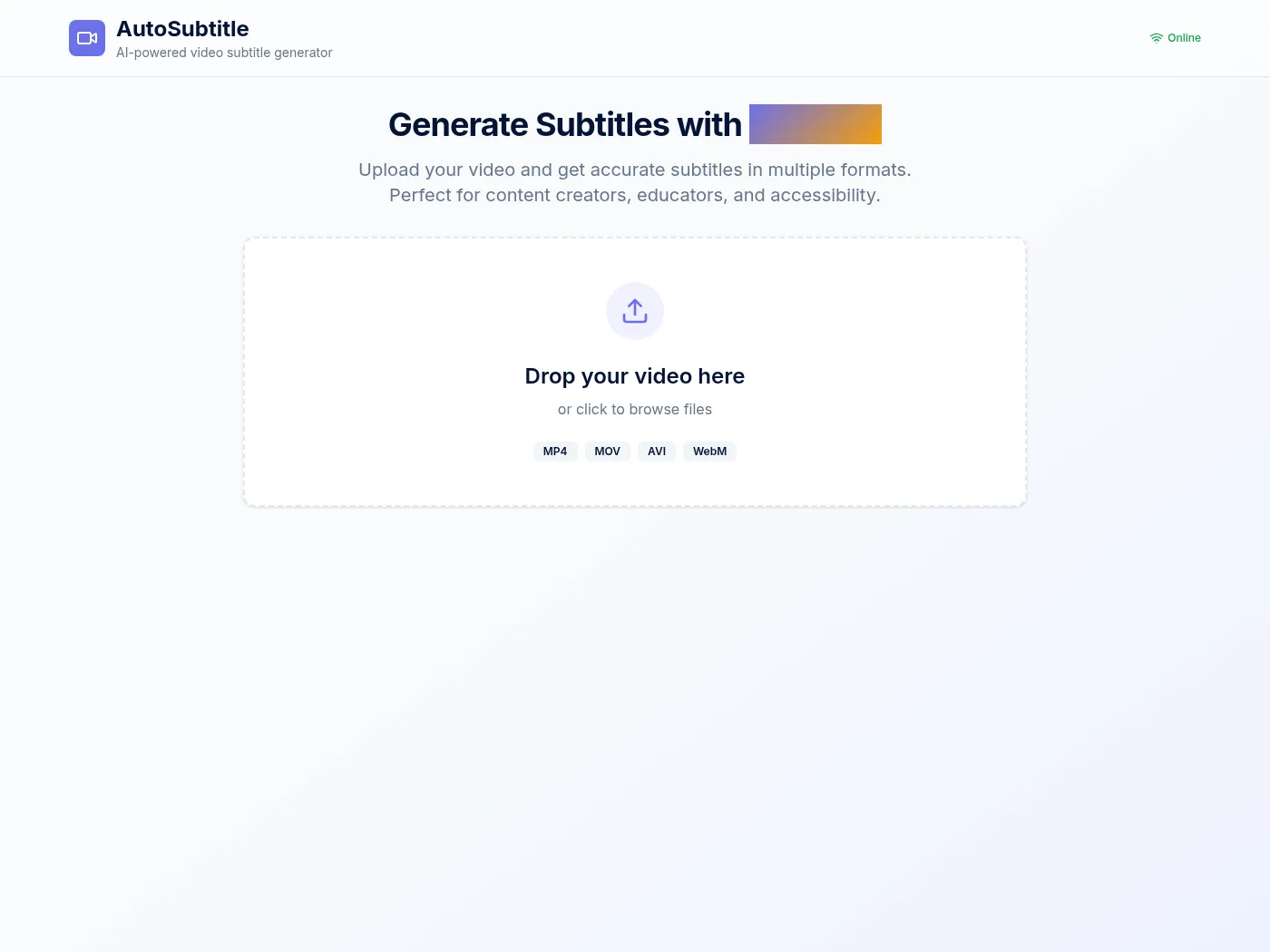 AutoSubtitle: Video Subtitles Generator