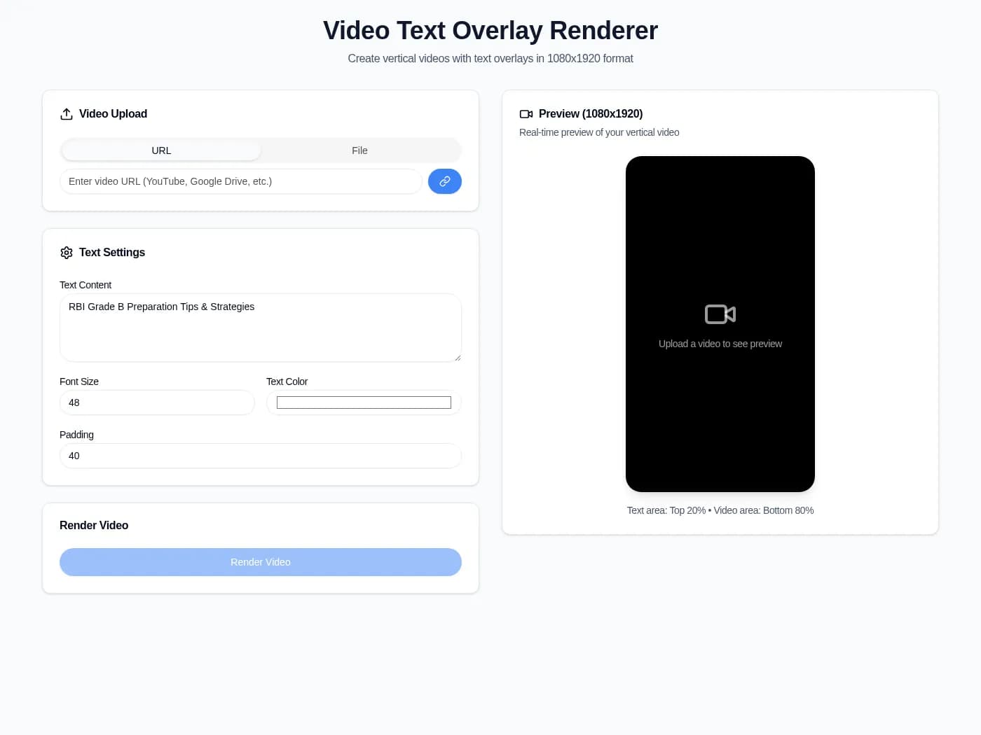 Video Text Overlay Renderer