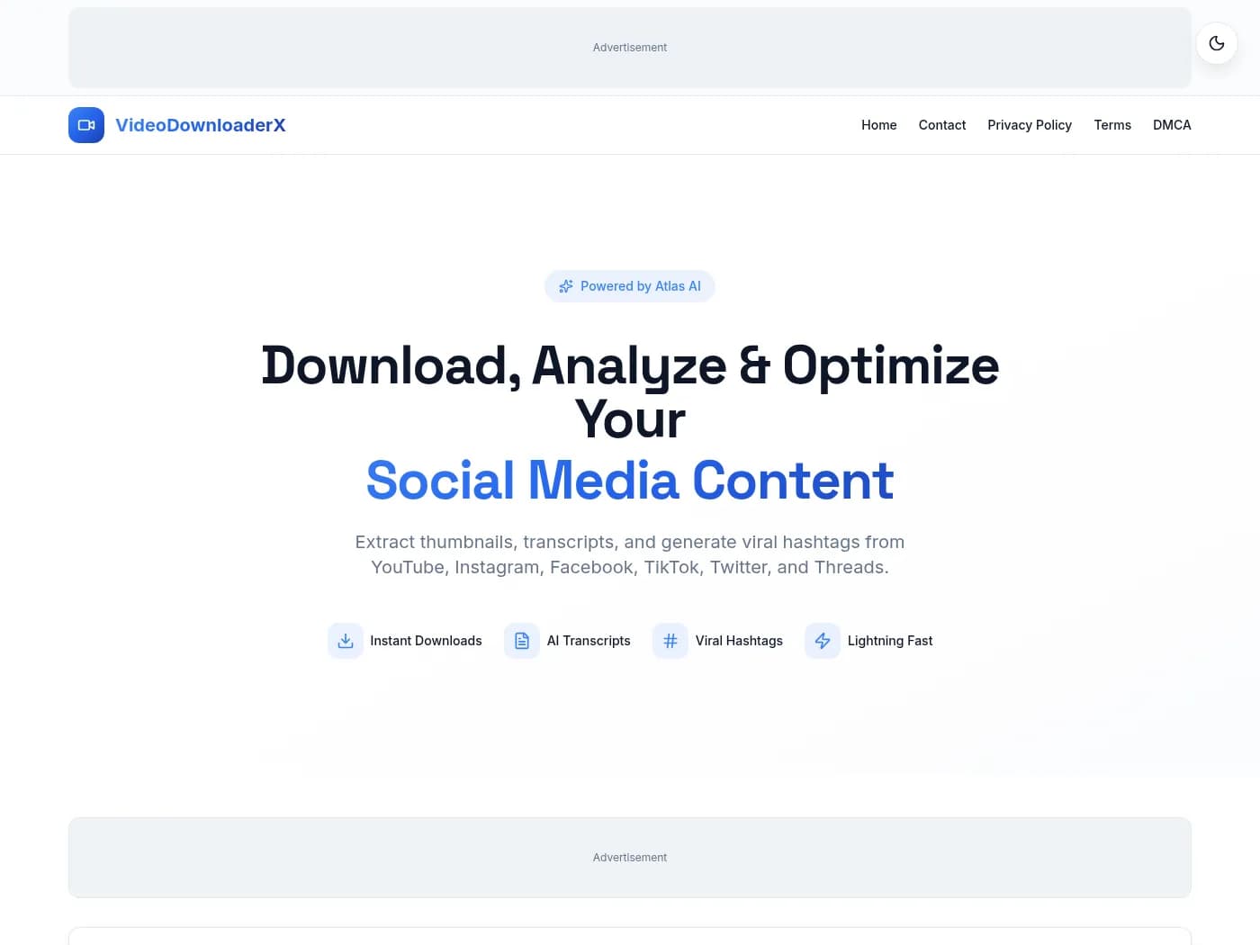 VideoDownloaderX – Futuristic Video Downloader & Analyzer Platform