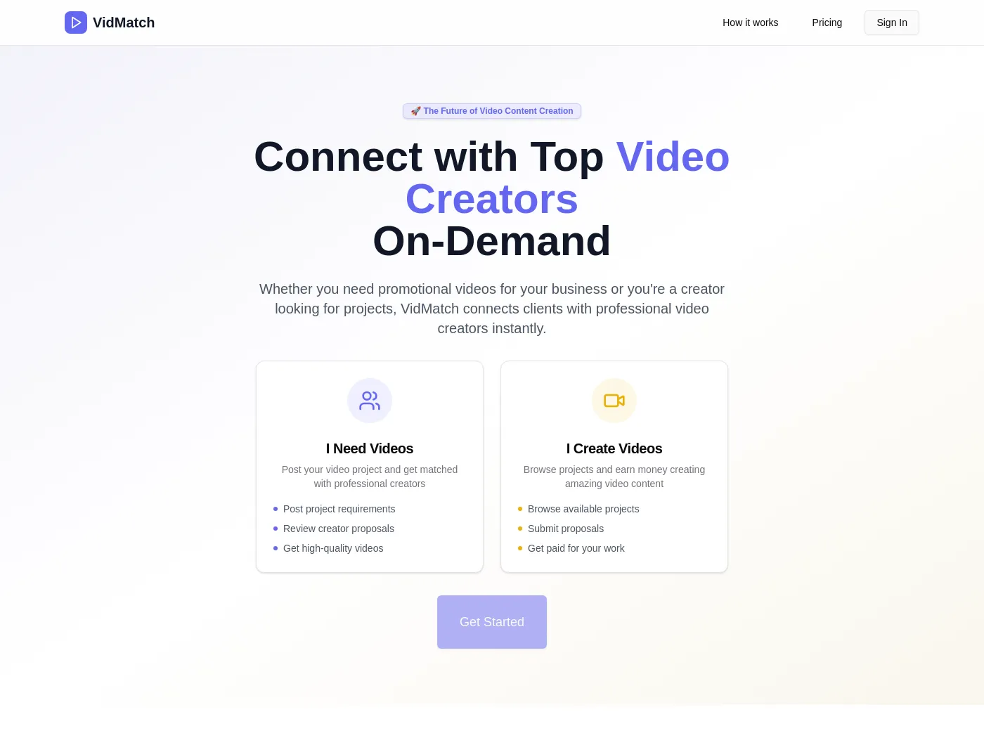 VidMatch: On-Demand Video Content Creation Platform
