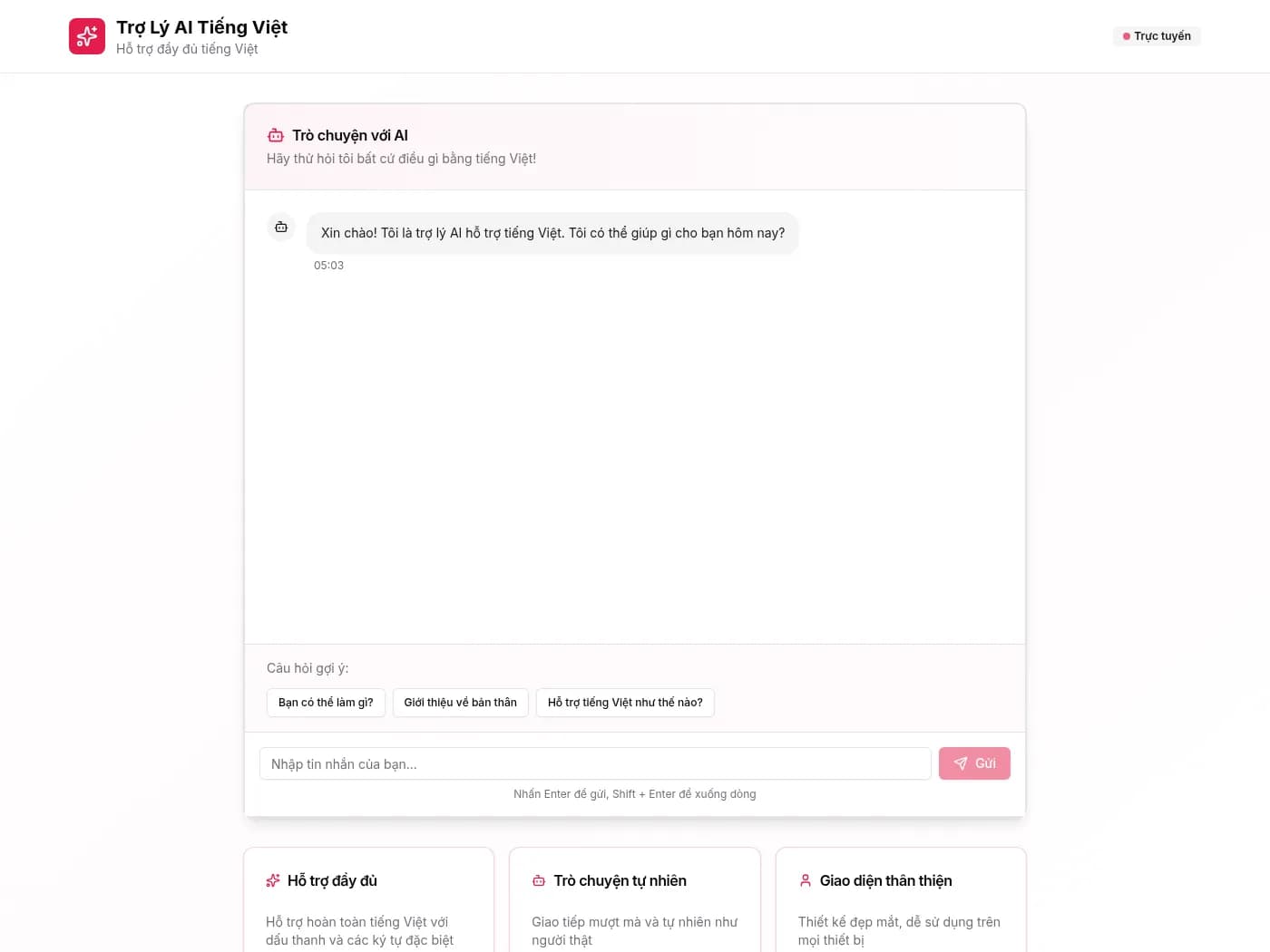 Vietnamese Language Support Demo