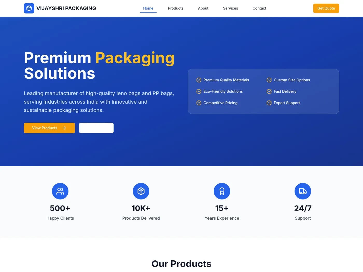 VIJAYSHRI PACKAGING Website