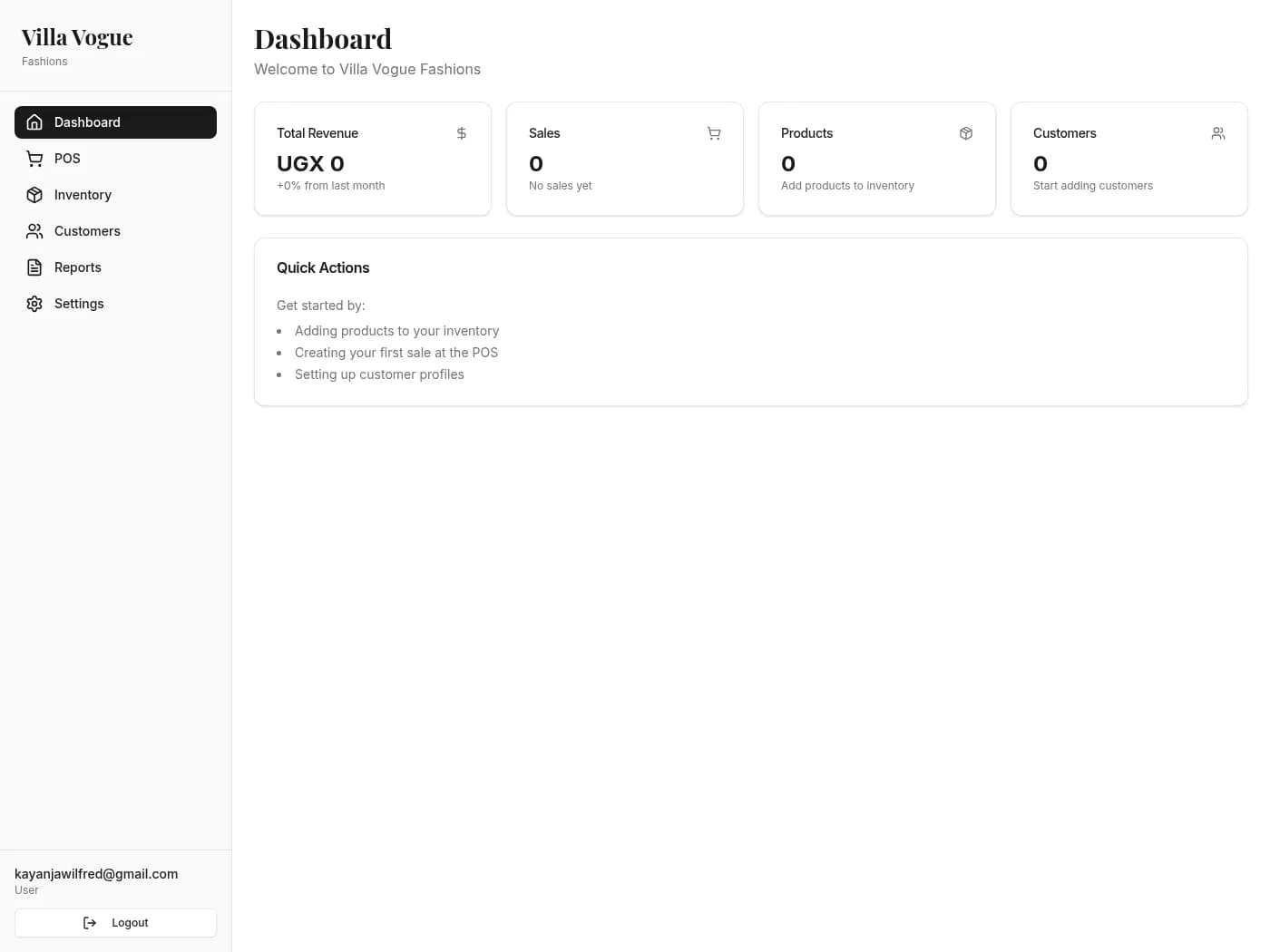 Villa Vogue Fashions POS & Boutique Management System