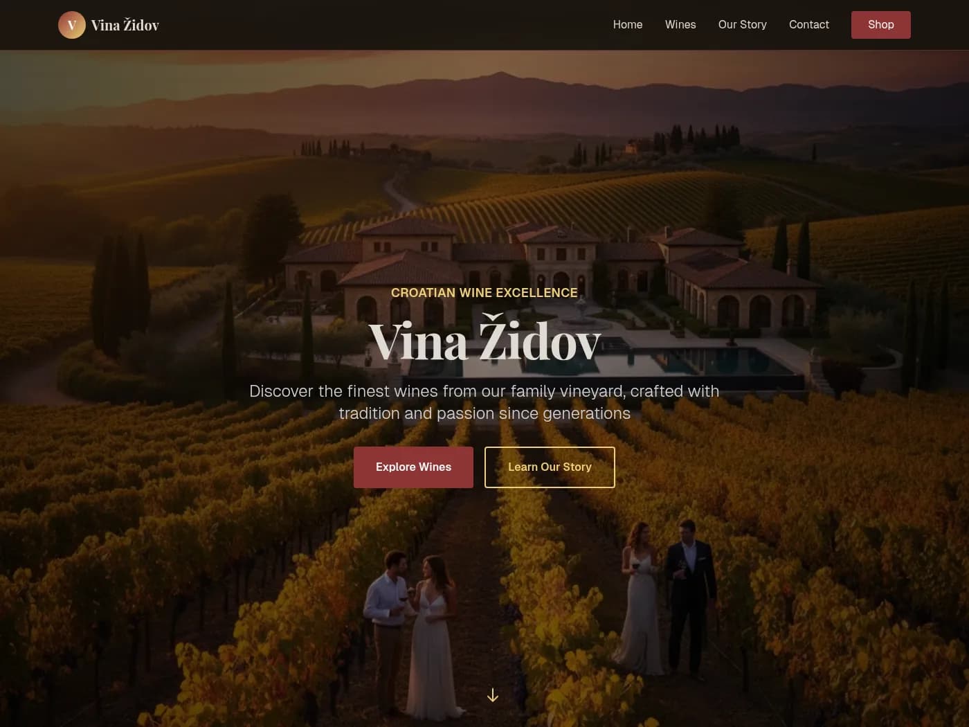 Vina Židov Modern Winery Website