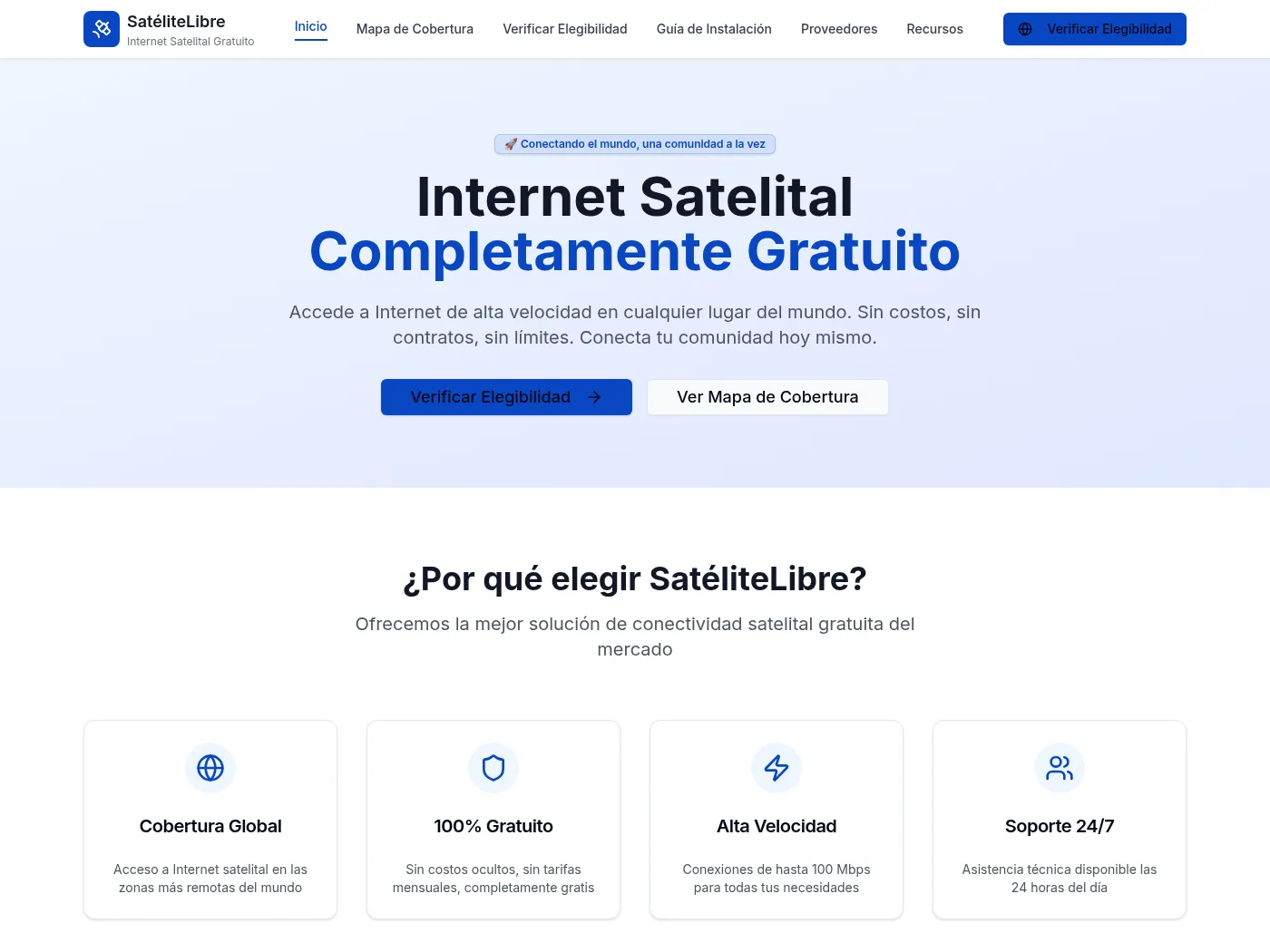 Vínculo de Conexión Satelital Gratuita