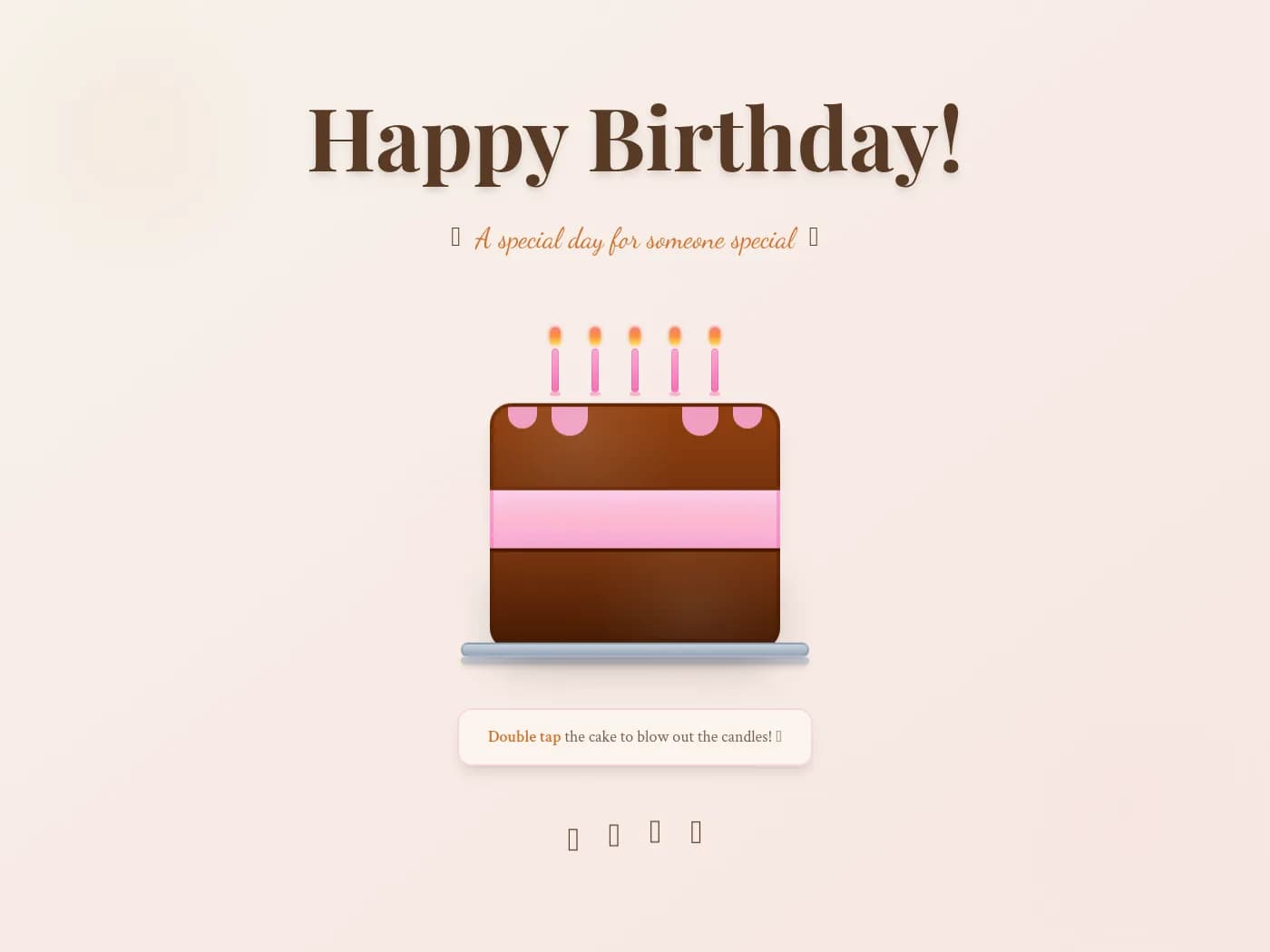 Cozy Vintage Birthday Cake Interactive Website
