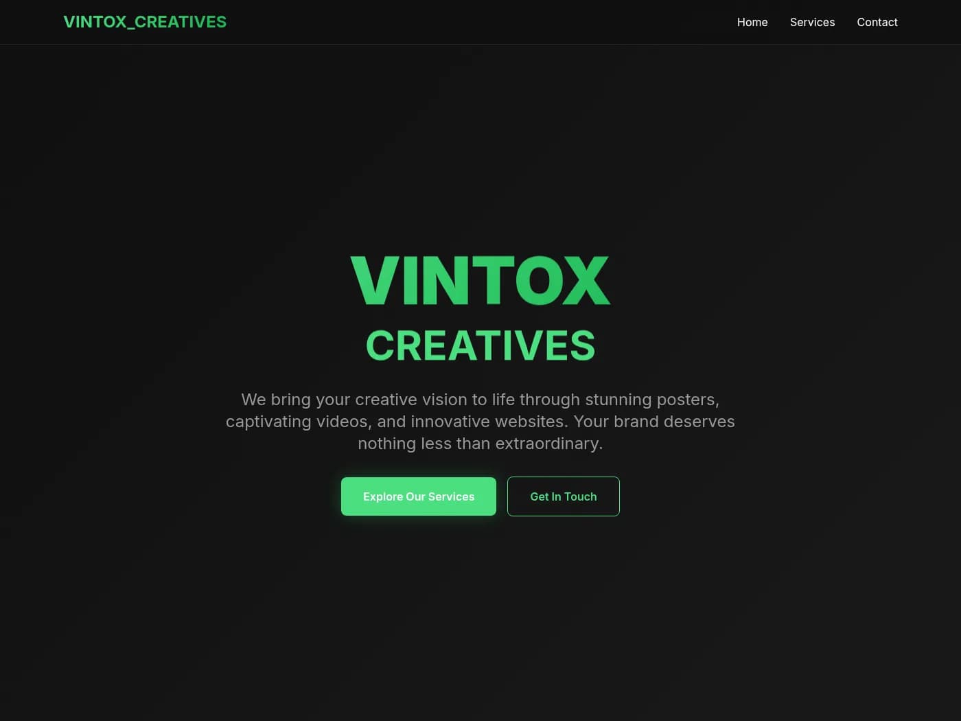 Vintox Creatives Official Portfolio Website