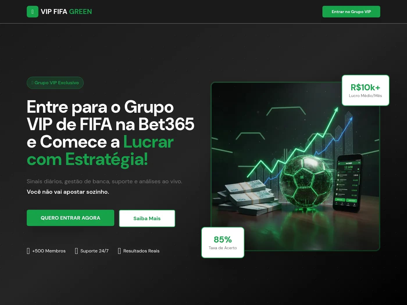 VIP FIFA GREEN Sales Landing Page for Bet365 Group