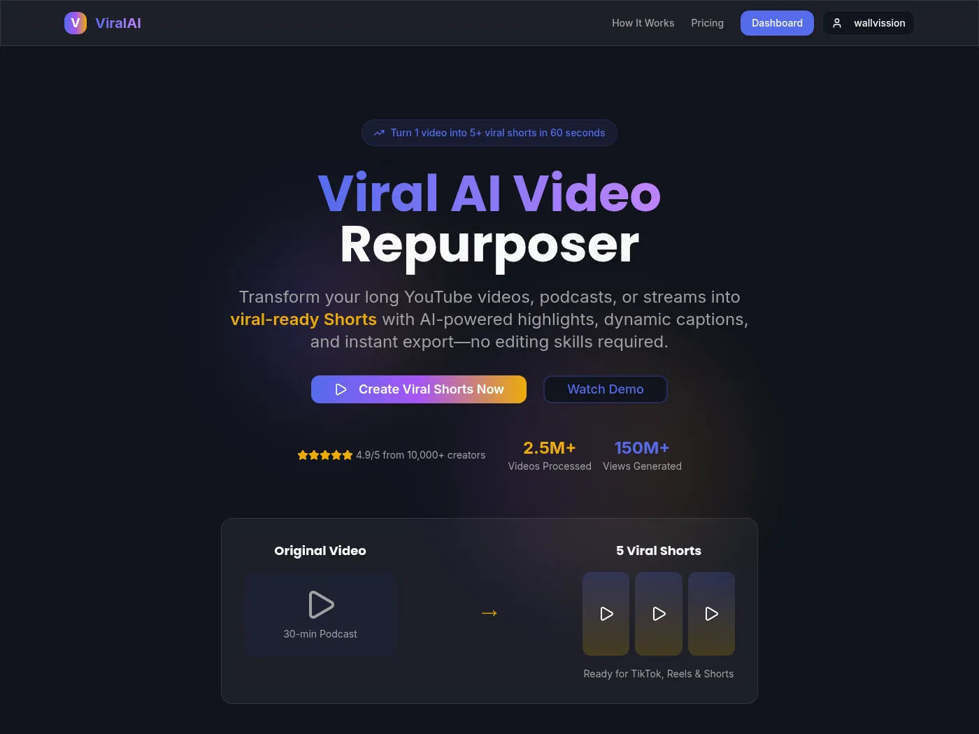 Viral AI Video Repurposer: Instantly Transform Long Videos Into Engaging Social Media Shorts