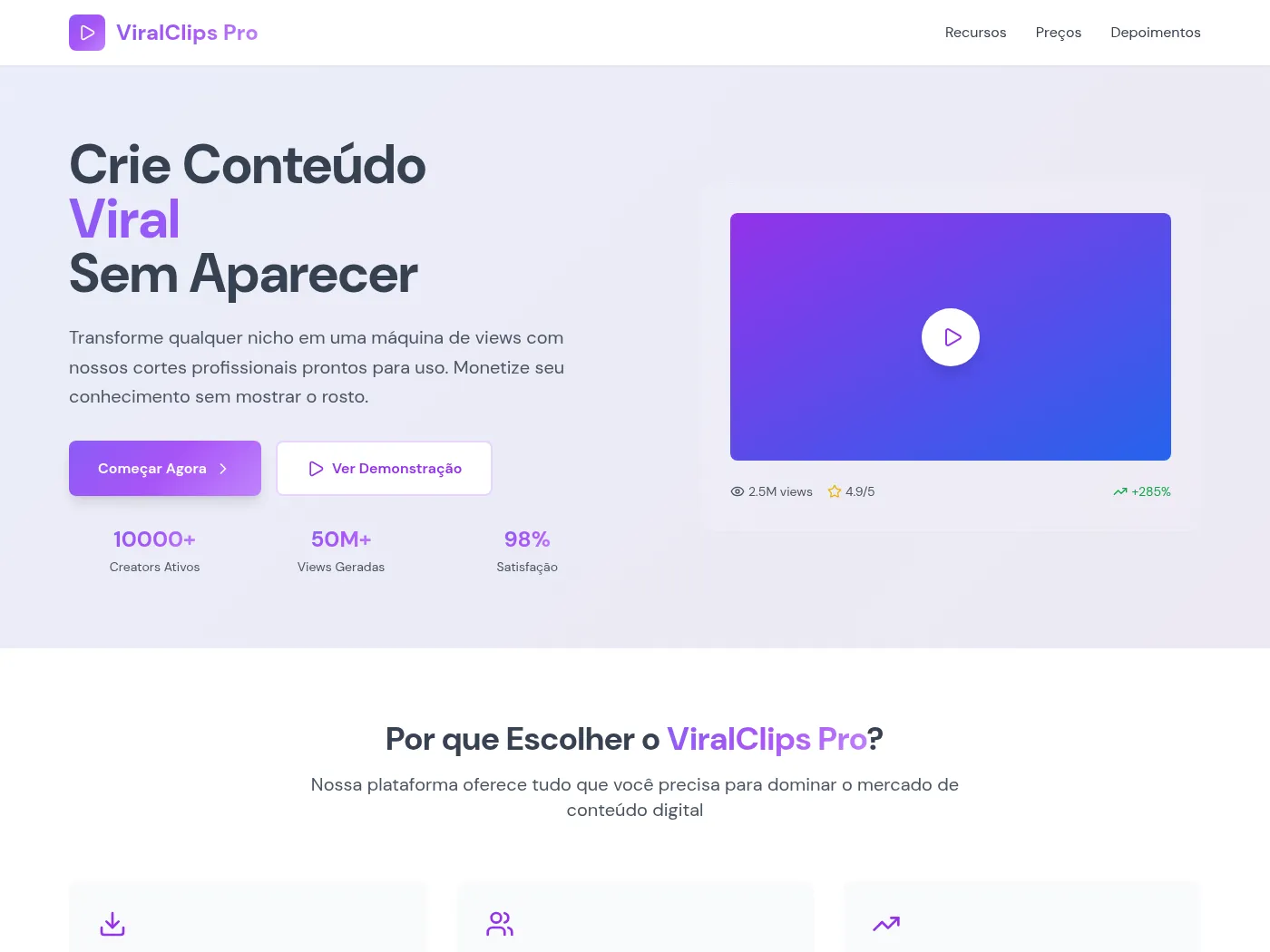 Viral Video Clips Pack Website Redesign