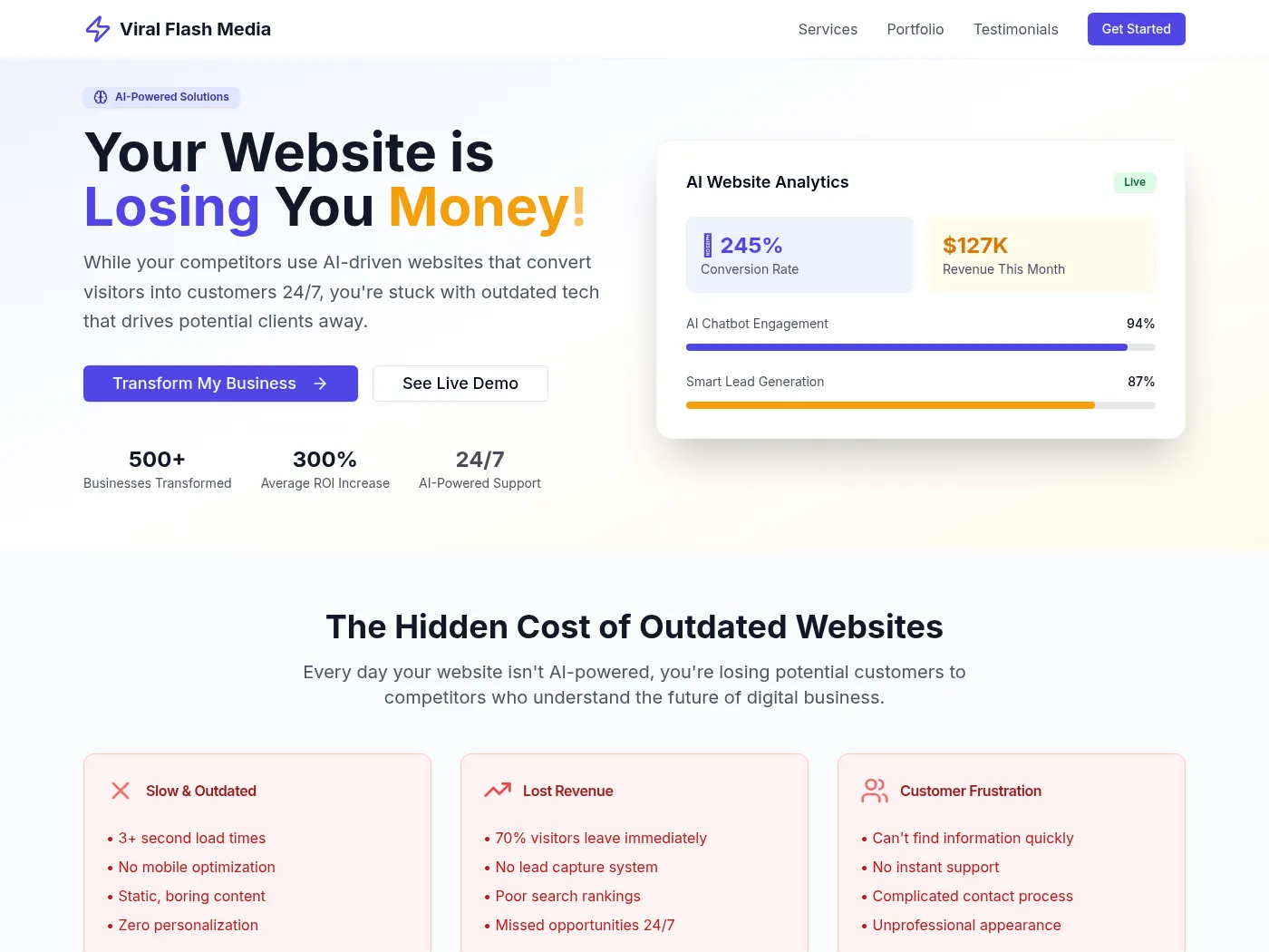 Viral Flash Media AI-Powered Web & App Solutions Showcase