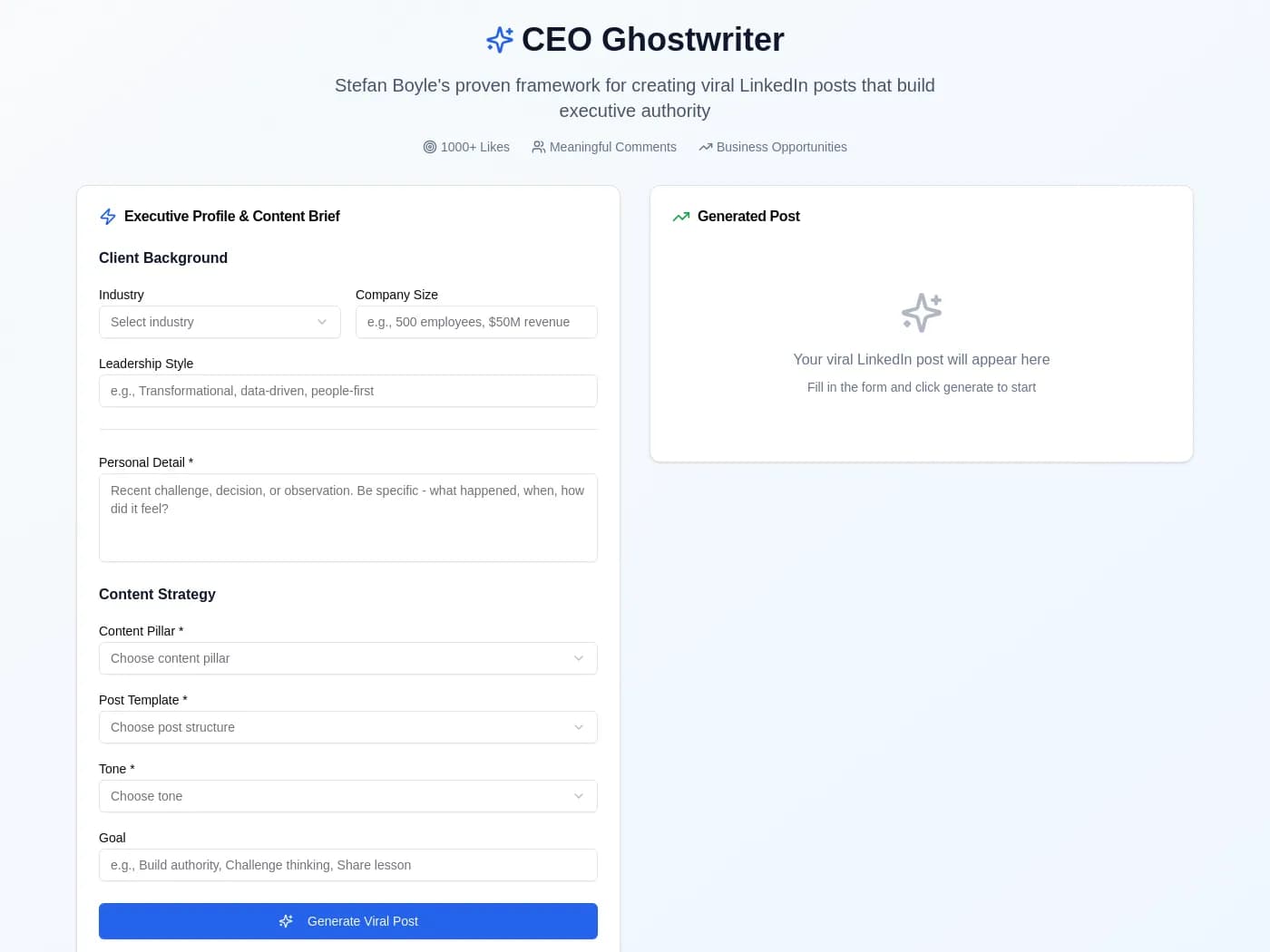 Viral LinkedIn Post Generator