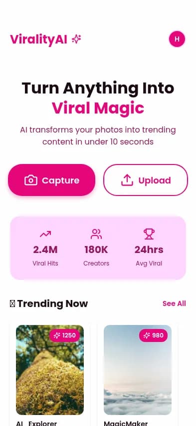 ViralityAI: Instant Social Creation Game