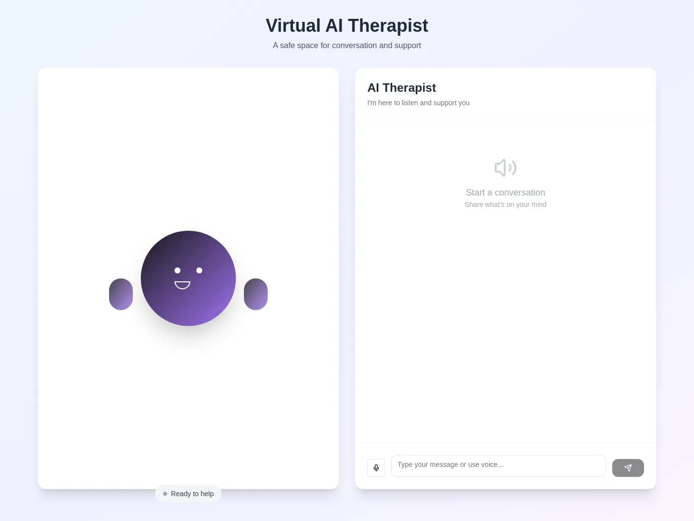Virtual AI Therapist Web App
