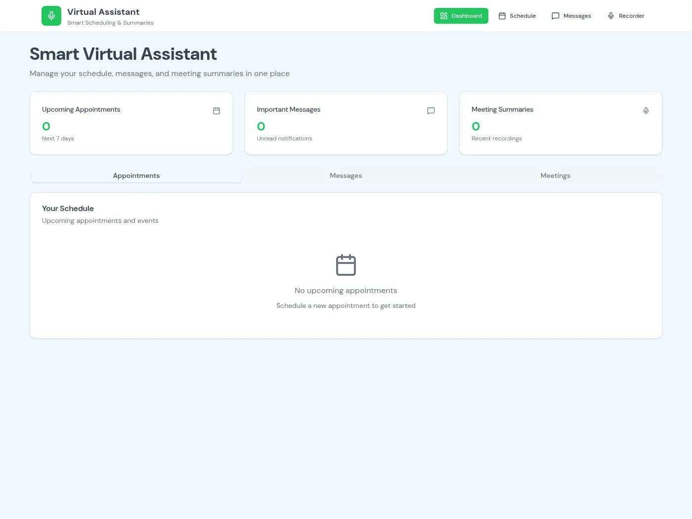 Smart Virtual Assistant for Scheduling and Meeting Summaries