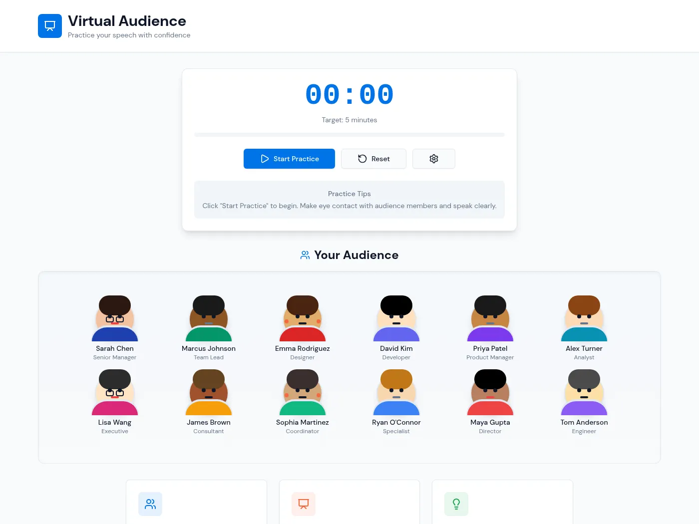 Virtual Audience Speech Practice App