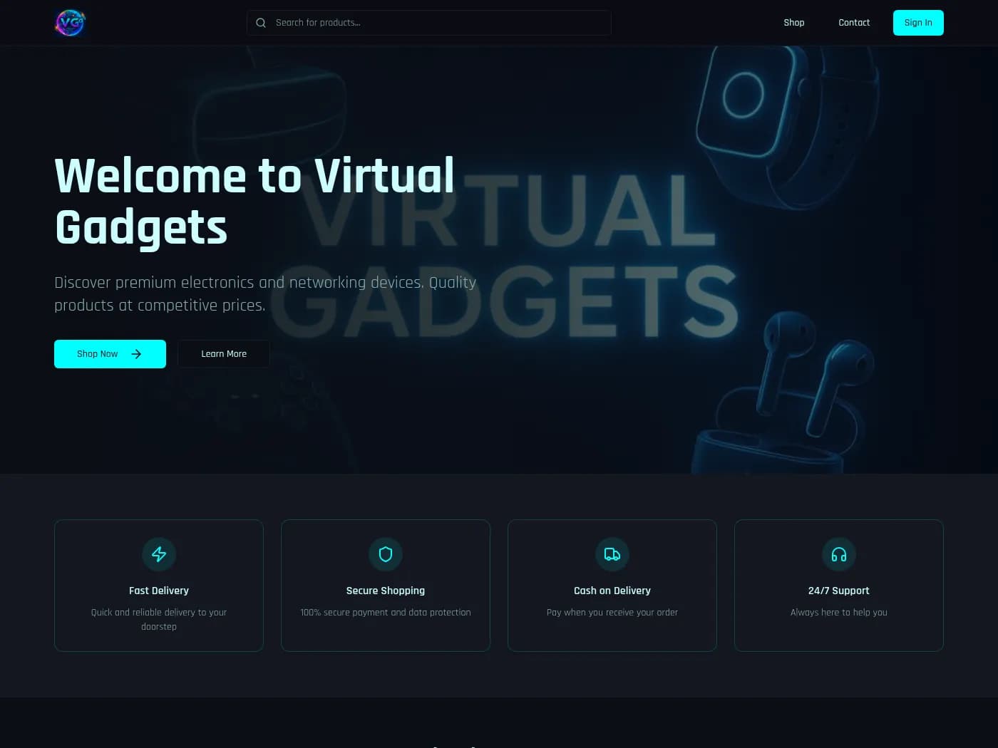 Virtual Gadgets Premium E-commerce Electronics Shop