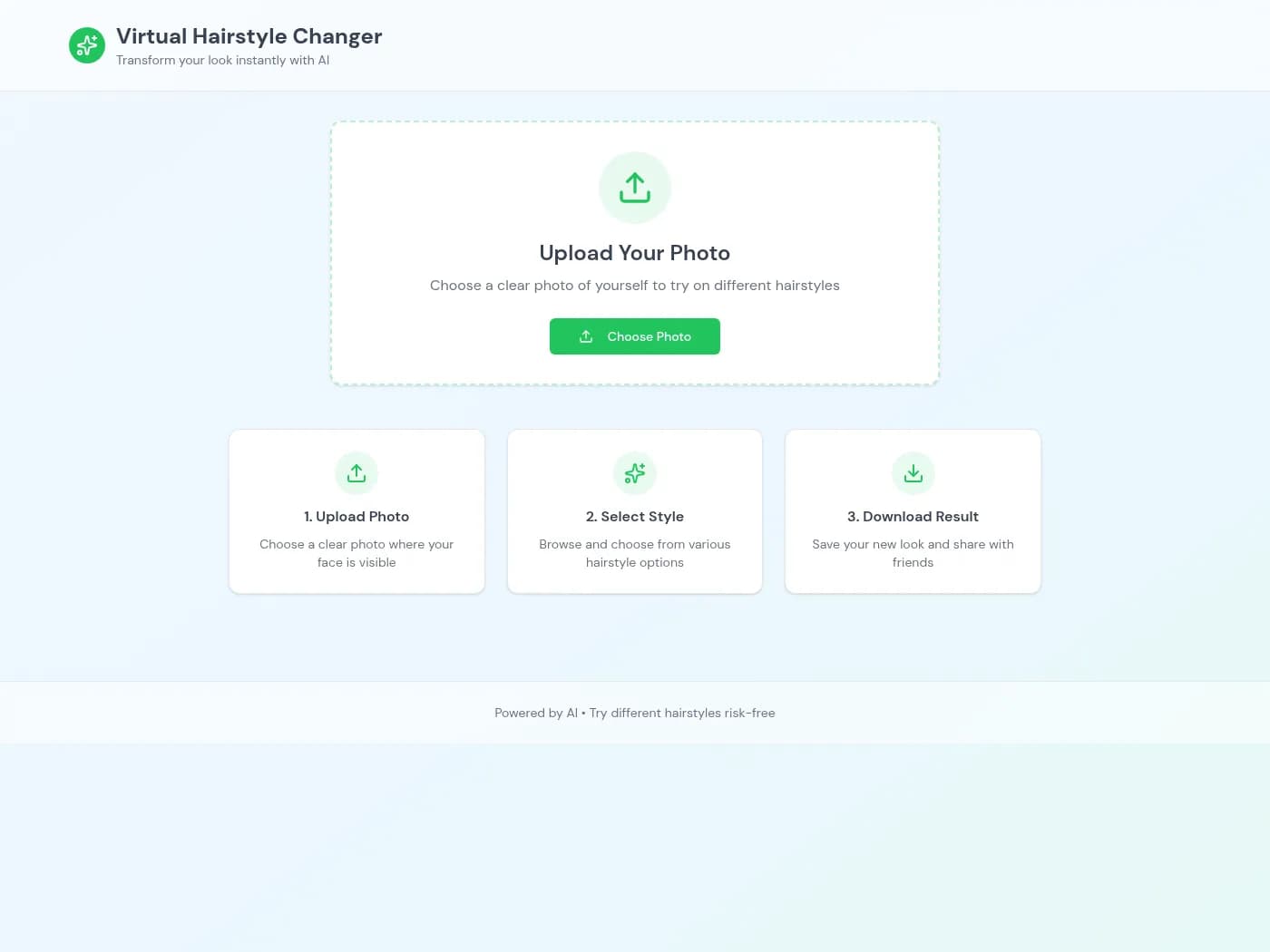 Virtual Hairstyle Changer Website