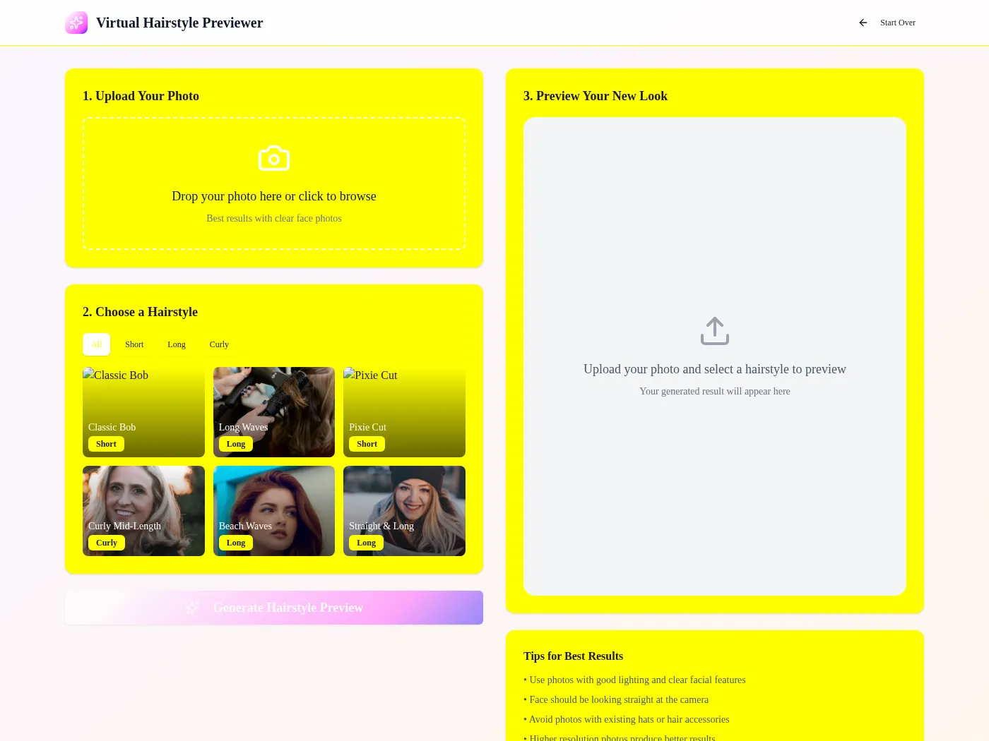 Virtual Hairstyle Previewer