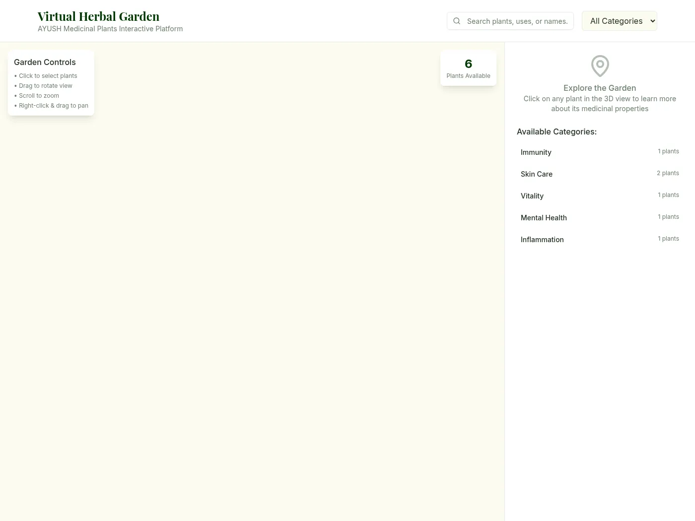 Virtual Herbal Garden – Interactive 3D Platform for AYUSH Medicinal Plant Learning