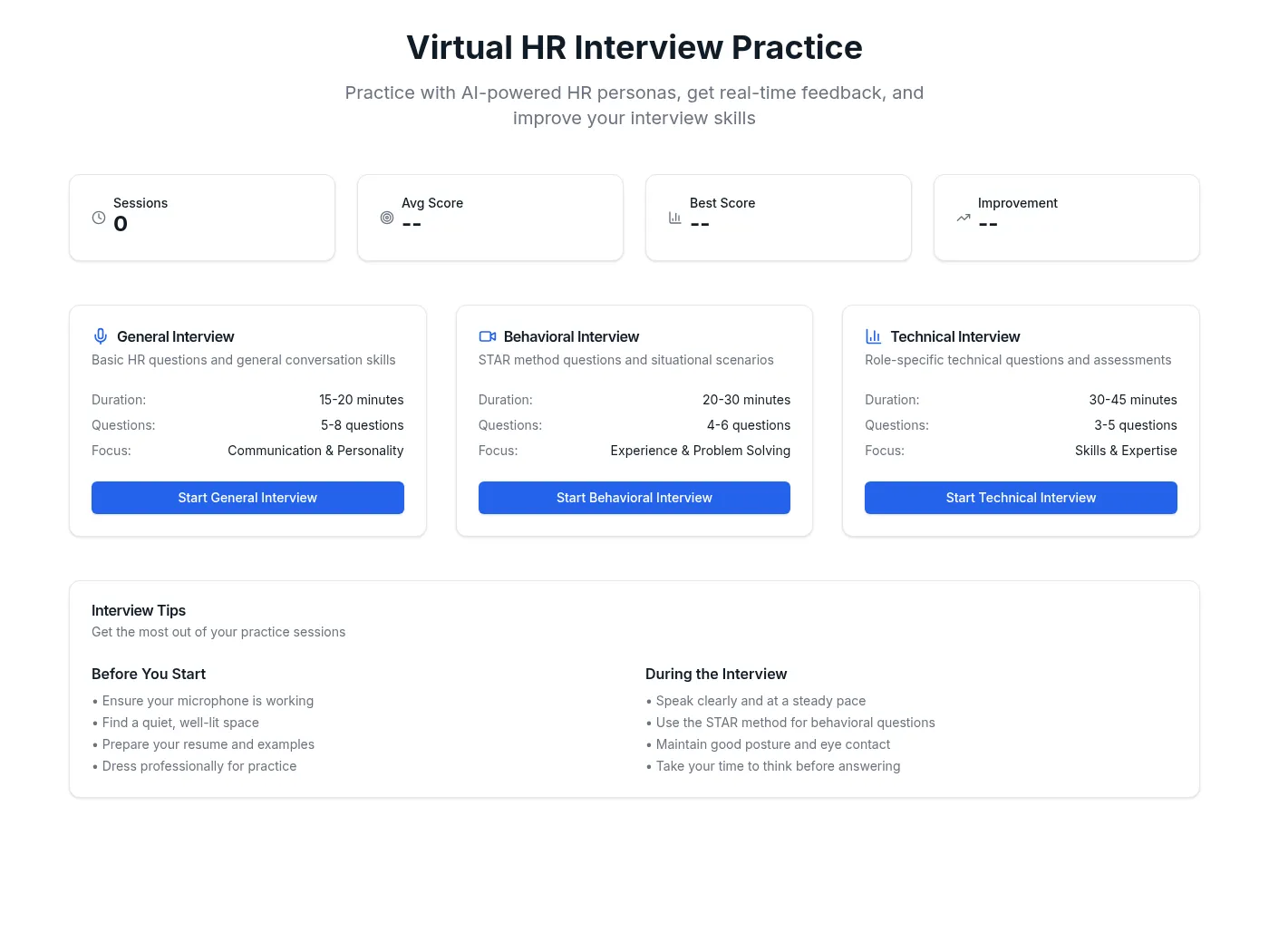 Virtual HR Interview Chatbot for Realistic AI-Powered Job Prep