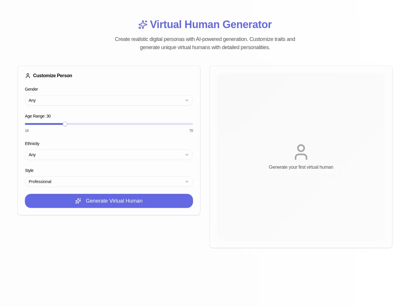 Virtual Human Generator