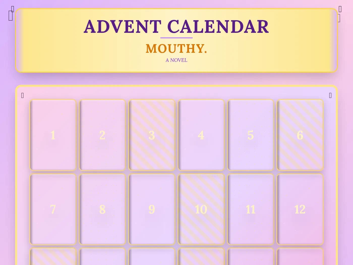 Virtual Luxury Advent Calendar for Poetry with Playable Songs