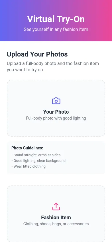 Virtual Try-On Fashion App (Beta)