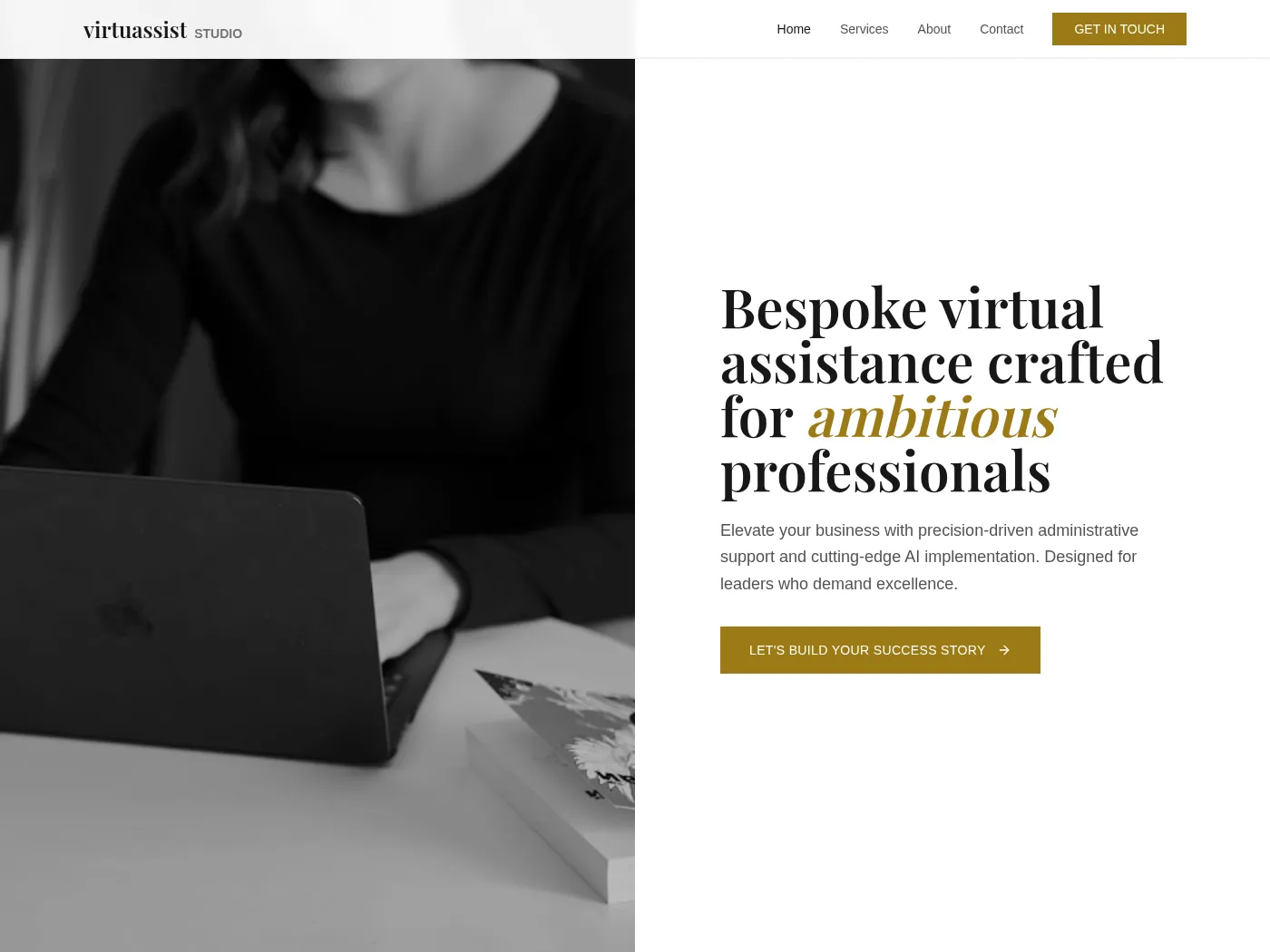 VirtuAssist Pro: Elegant Virtual Assistant Website