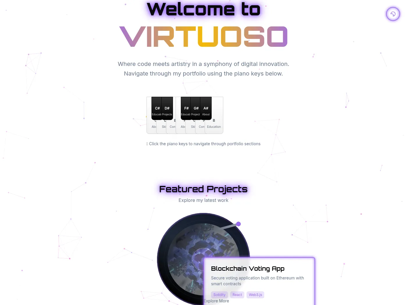 Virtuoso - The Immersive Music-Themed 3D Portfolio Experience