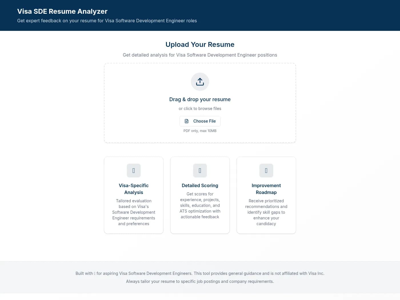 Visa SDE Resume Analyzer