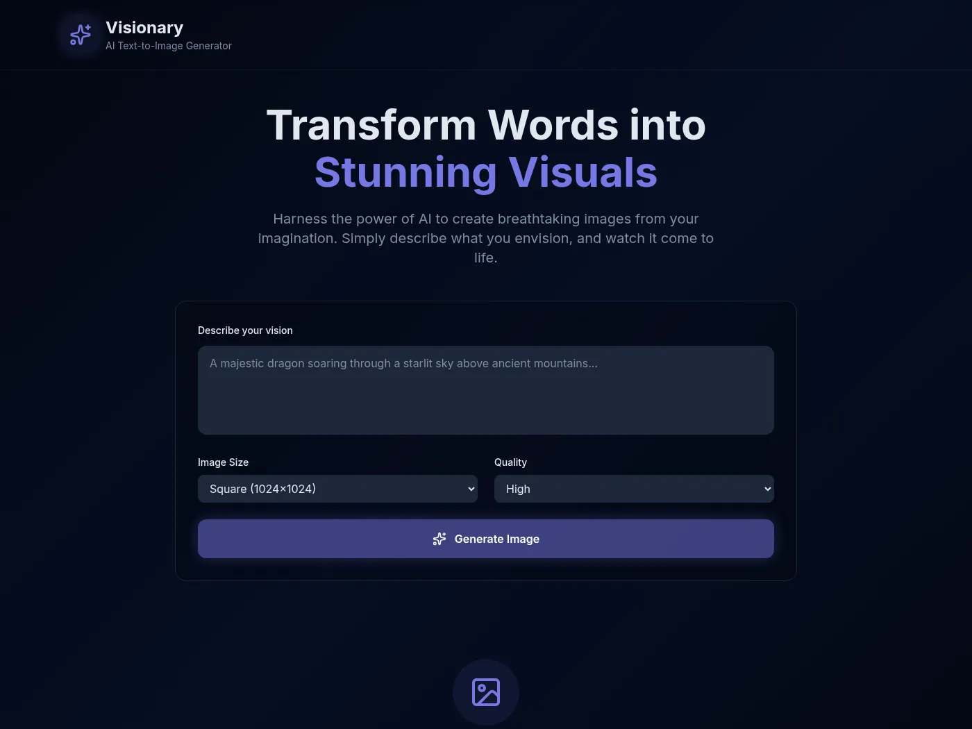 Visionary: AI Text-to-Image Generator