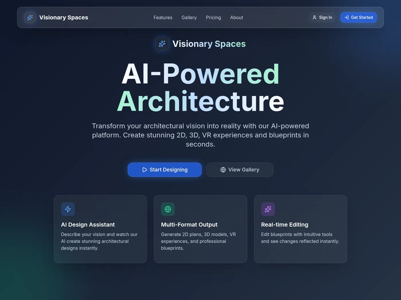 Visionary Spaces: AI-Powered Architectural Design & Visualization Platform