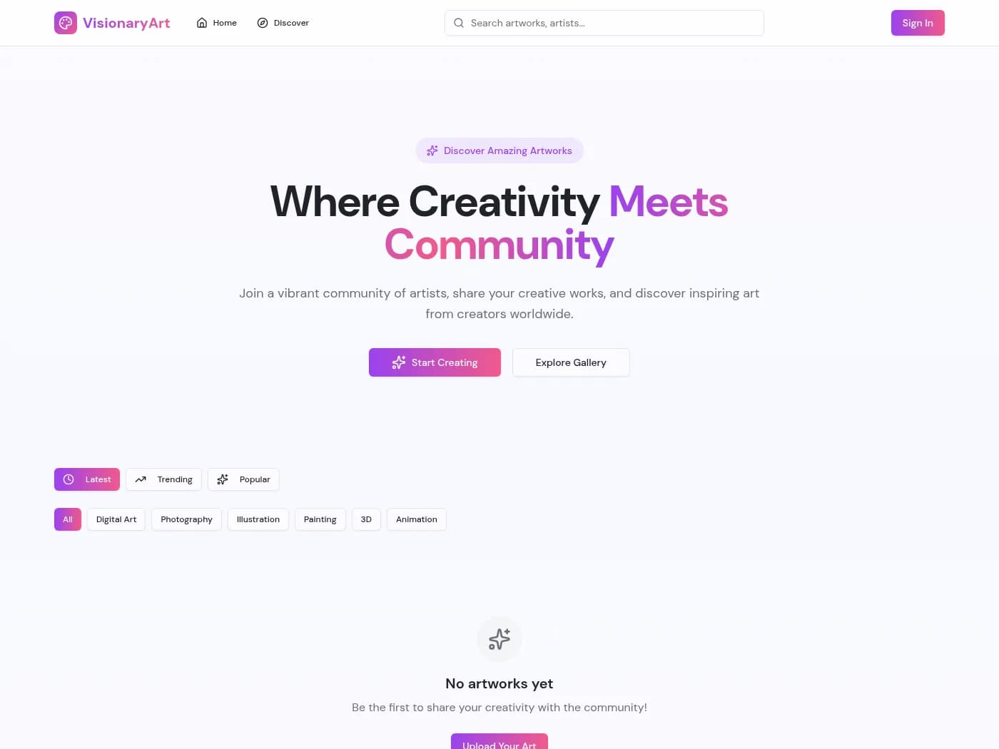 VisionaryArt: Next-Gen Art Sharing Platform