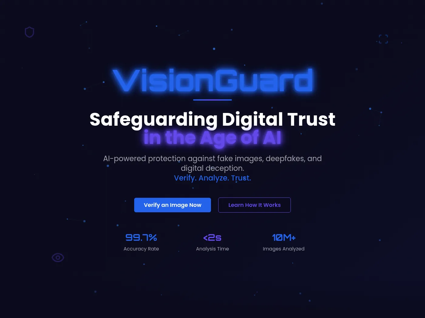 VisionGuard Interactive AI Security Product Website