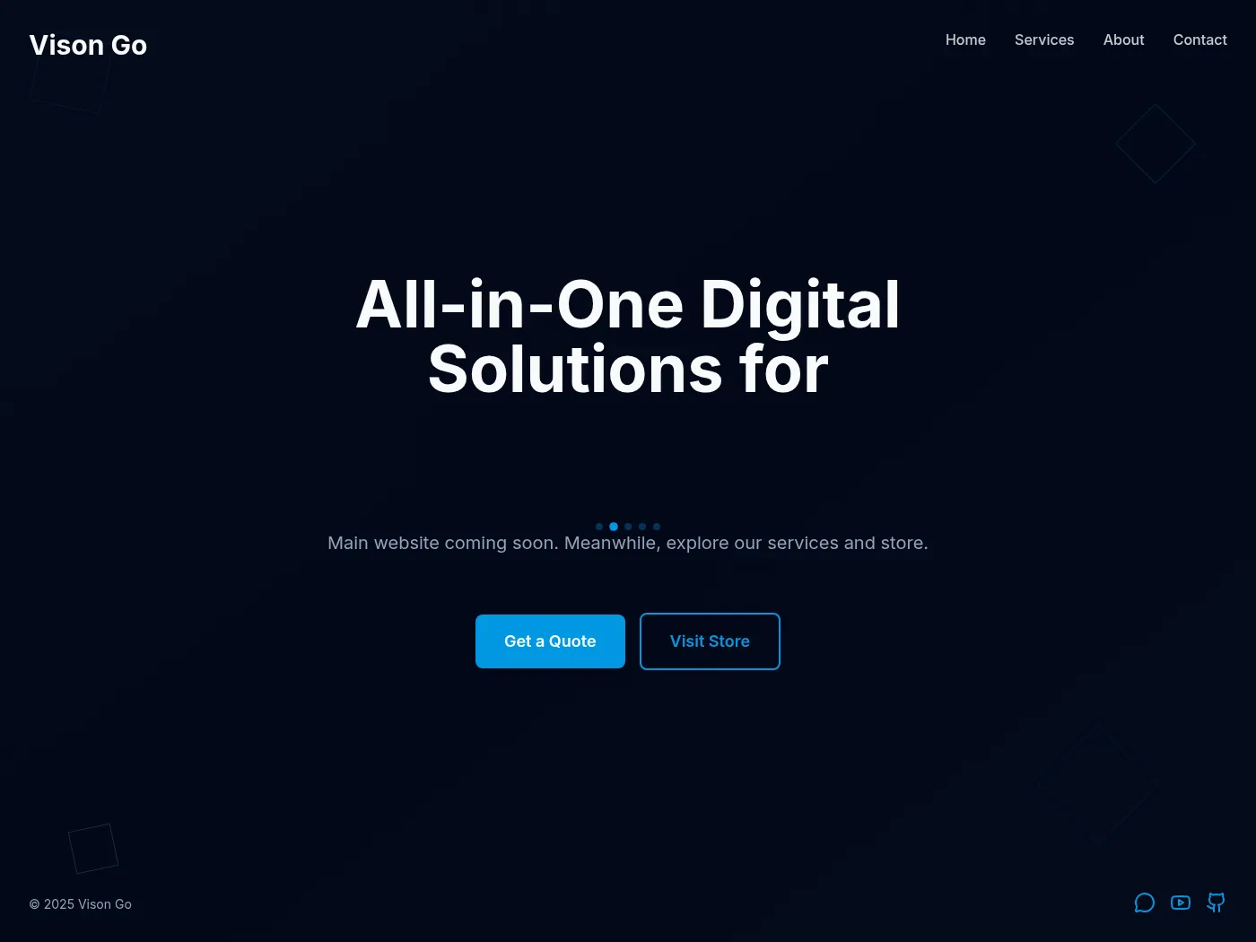 Vison Go Coming Soon Animated Landing Page