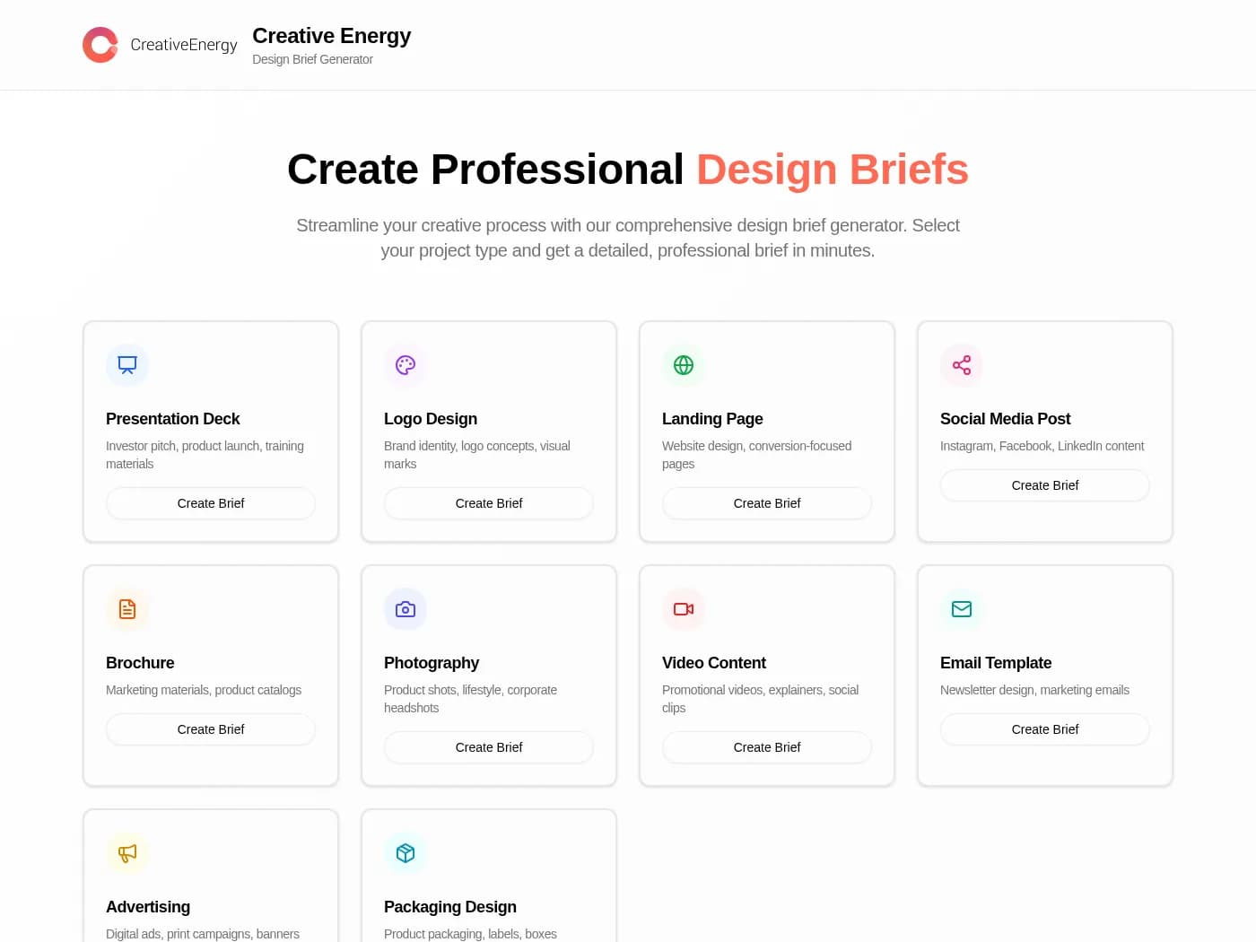 Visual Design Brief Generator App