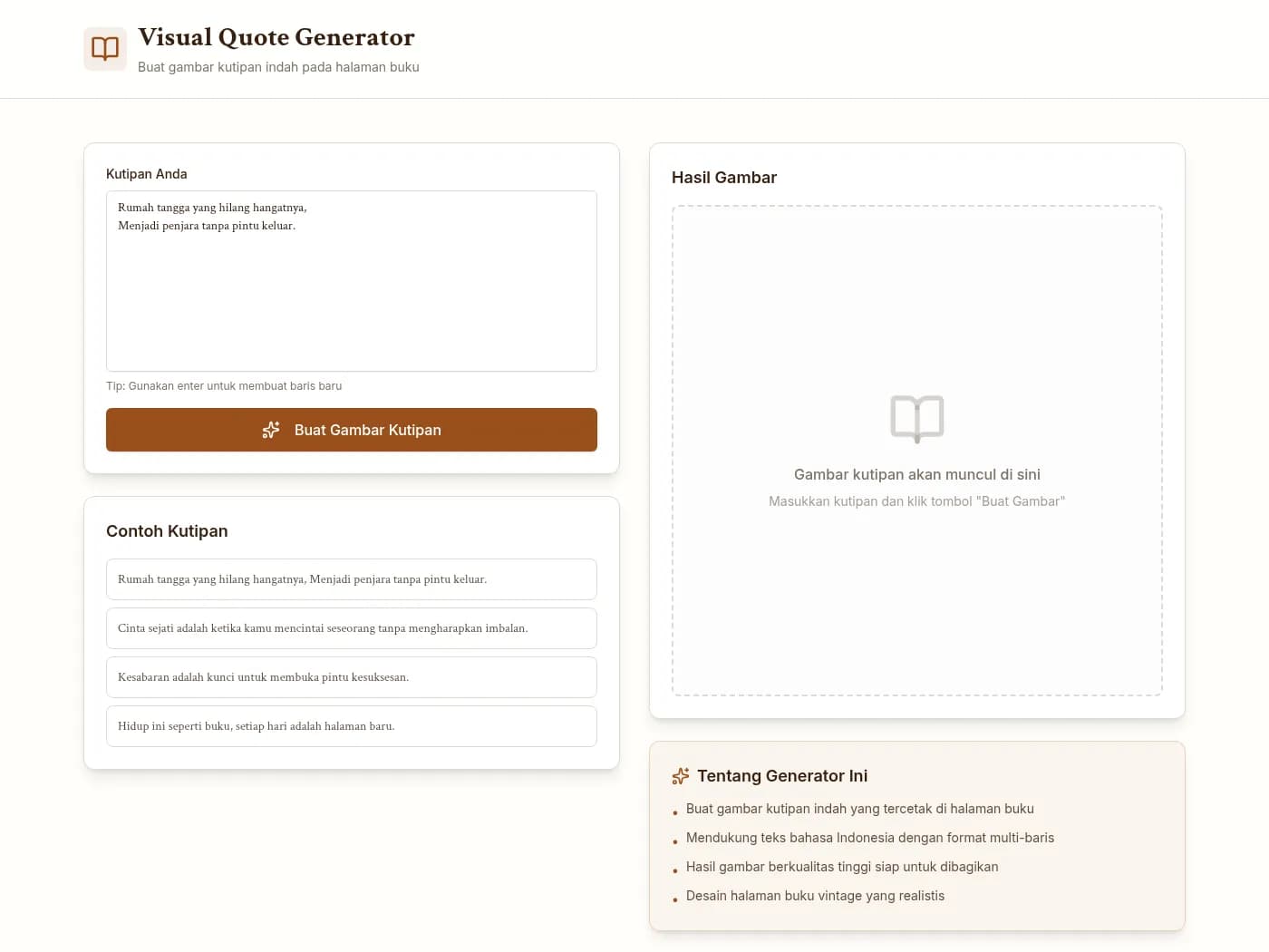Visual Quote Generator for Book Pages