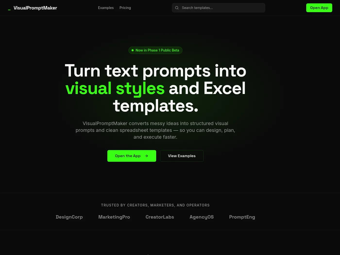 VisualPromptMaker Marketing Website