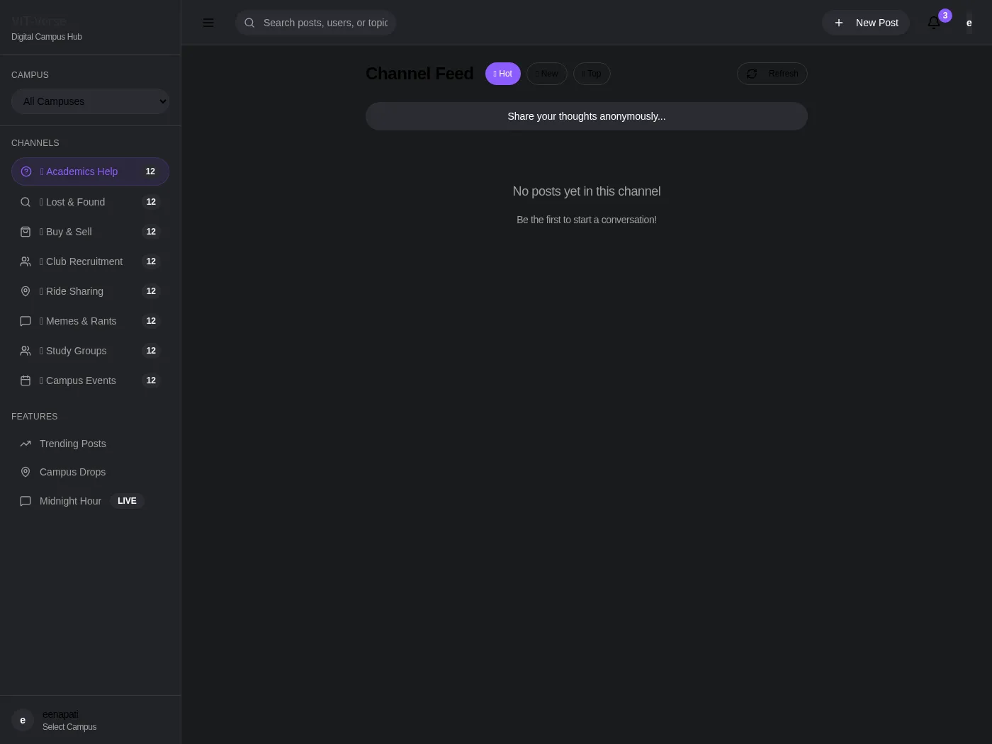 VIT-Verse: The All-in-One Digital Student Hub for VIT Campuses