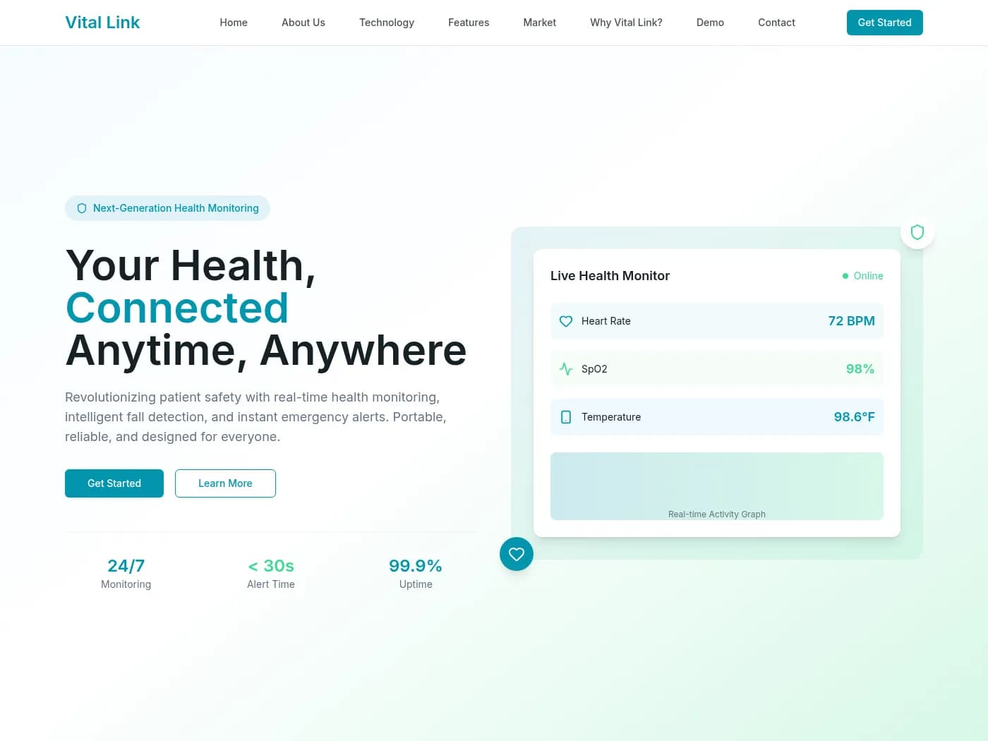 Vital Link – Next-Gen Portable Health Monitoring Website