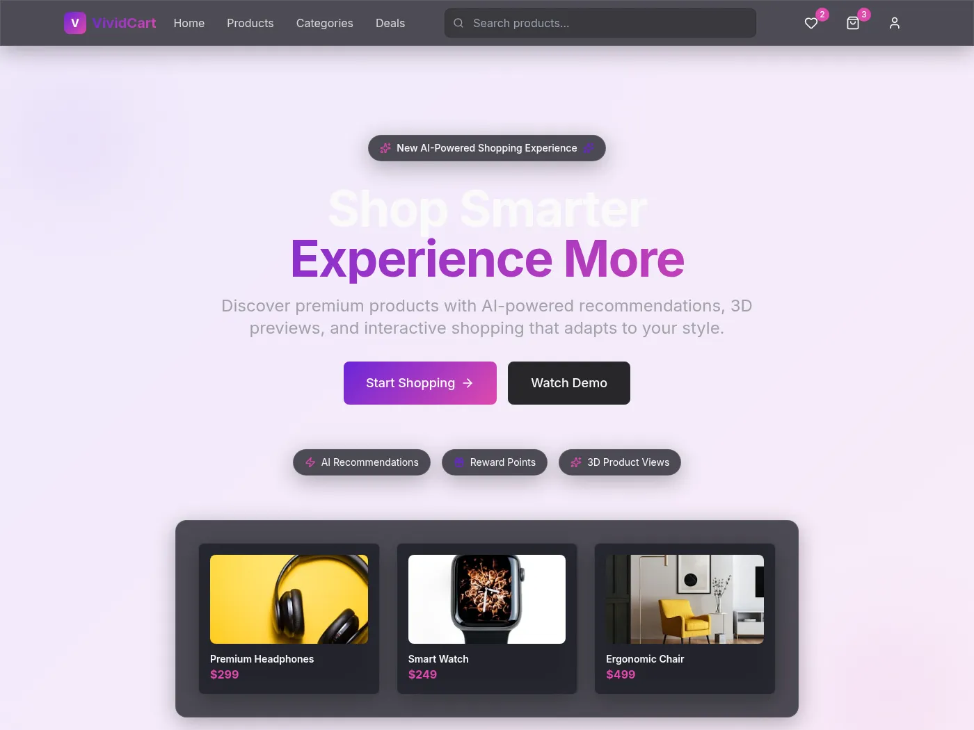 VividCart: An Immersive, AI-Powered E-Commerce Experience