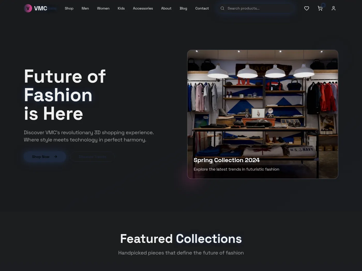 VMC Futuristic 3D E-Commerce Platform